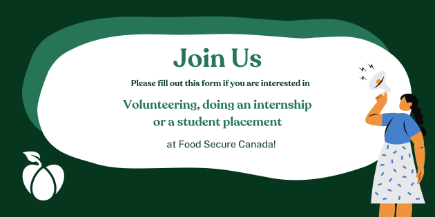 Join Our Board or Volunteer – Food Secure Canada